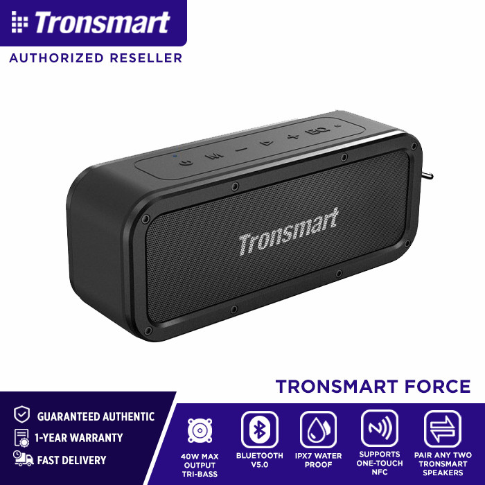 Tronsmart Force 40W IPX7 Waterproof Bluetooth 5.0 Wireless Speakers ...