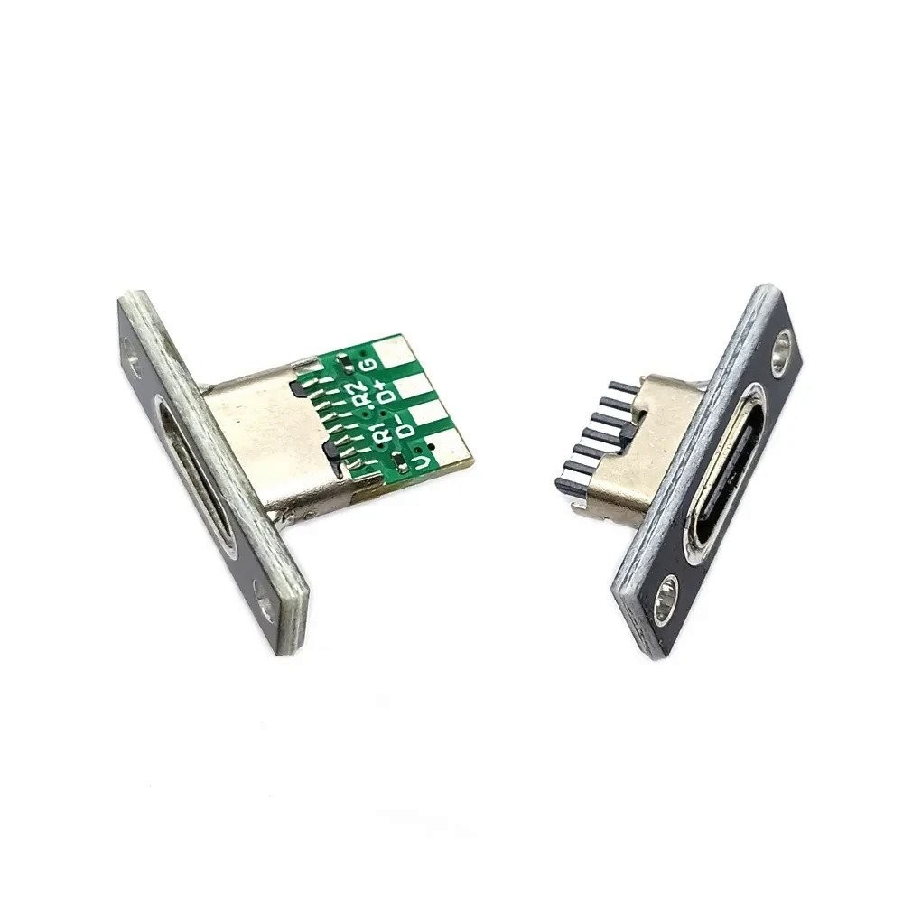 USB Socket 6Pin Type-C Panel Mounting Charging Interface USB-C ...