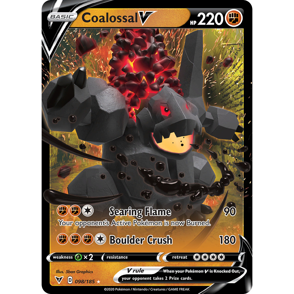 Coalossal V - 098/185 - Ultra Rare - Vivid Voltage - Pokemon TCG ...