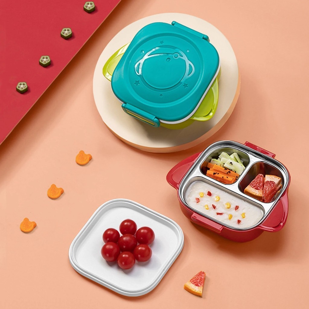 -400ml Lunch Box 3 Compartment Japanese Lunch Box Reusable Lunch Dinner ...