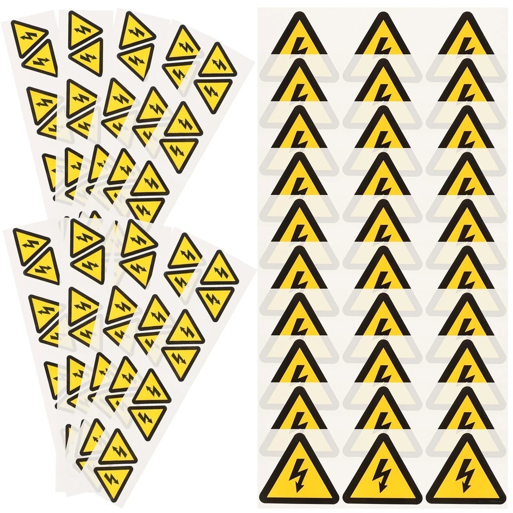 【Tofficu Yellow Stickers High Voltage Electrical Shock Hazard Vinyl ...