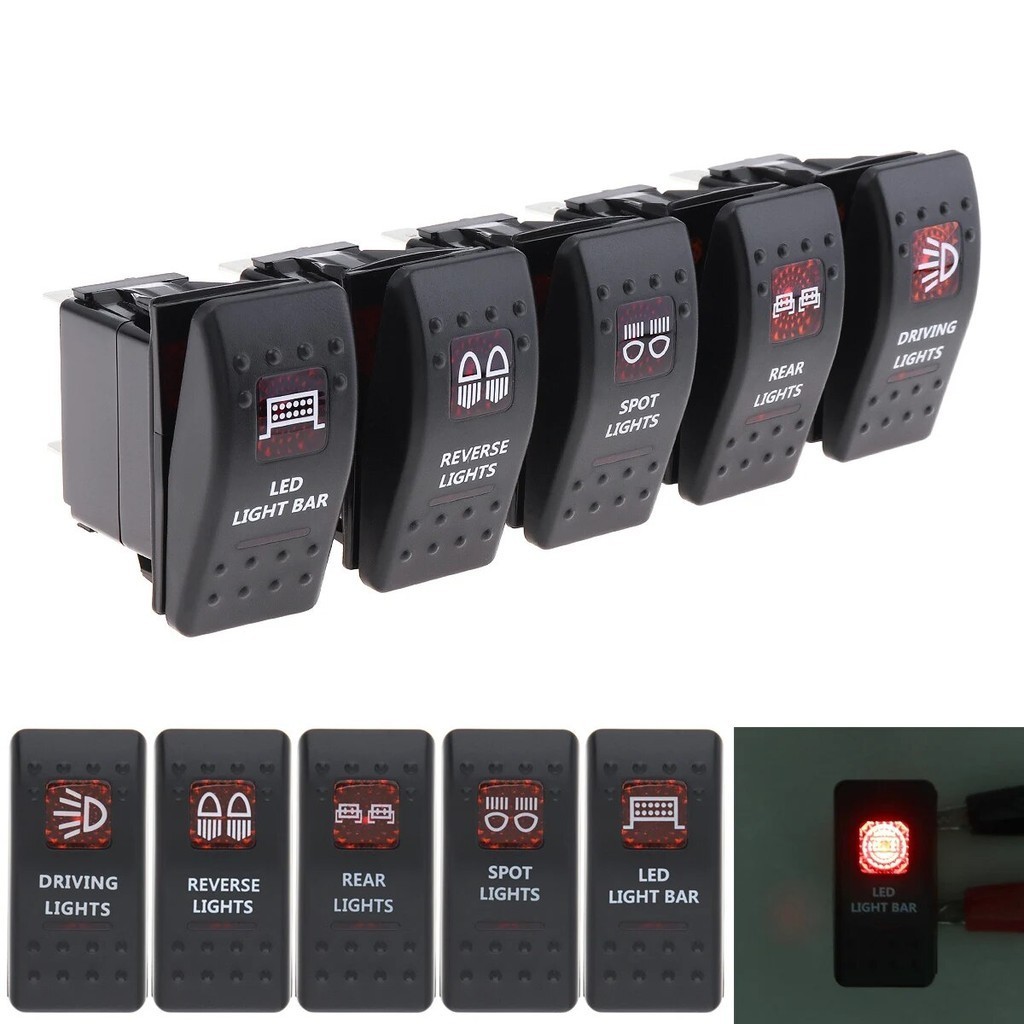 ~Car Light Swithes 12V/ 20A 24V/10A 5 Pin Car Boat Rocker Toggle Switch ...