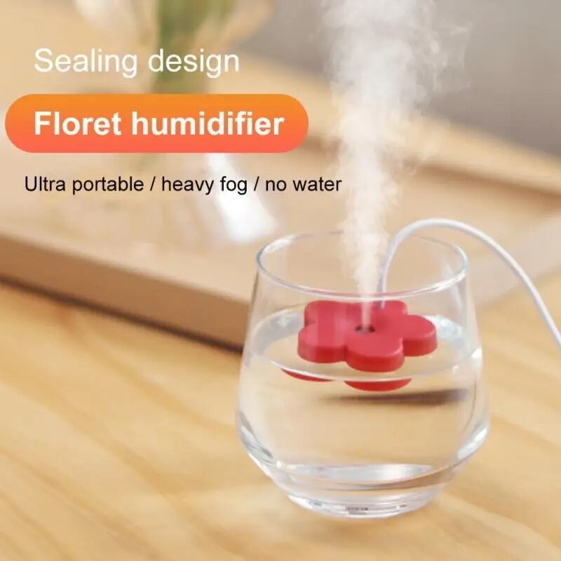 유Portable Air Humidifier Quiet Humidification Flower Design Perfume ...