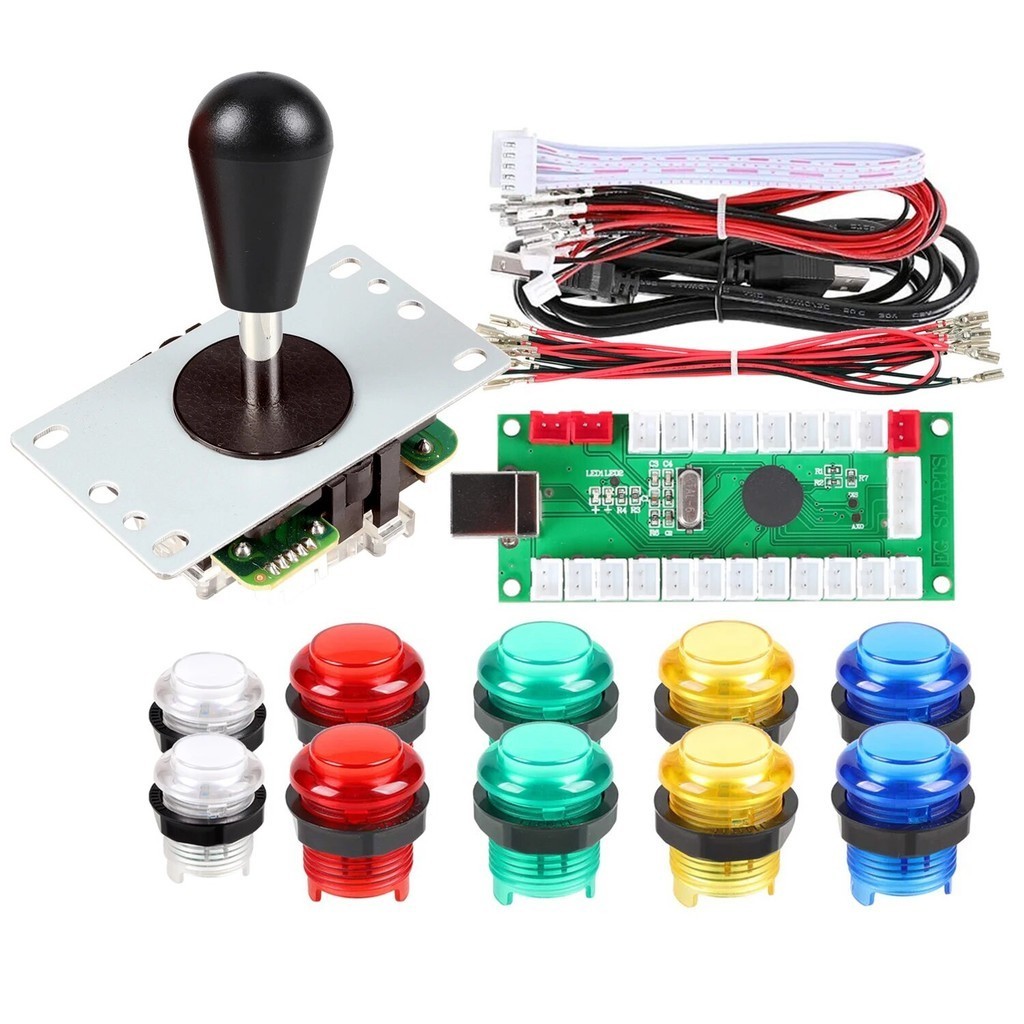 웃1 Player LED Arcade DIY Kit USB Encoder to PC Oval Ellipse Type Bat ...