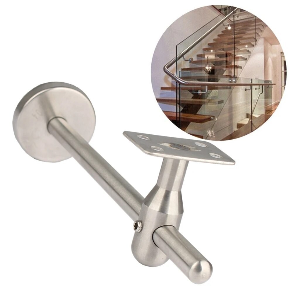 【Silver Stair Handrail Bracket Bannister Wall Support Wall Support Hand ...
