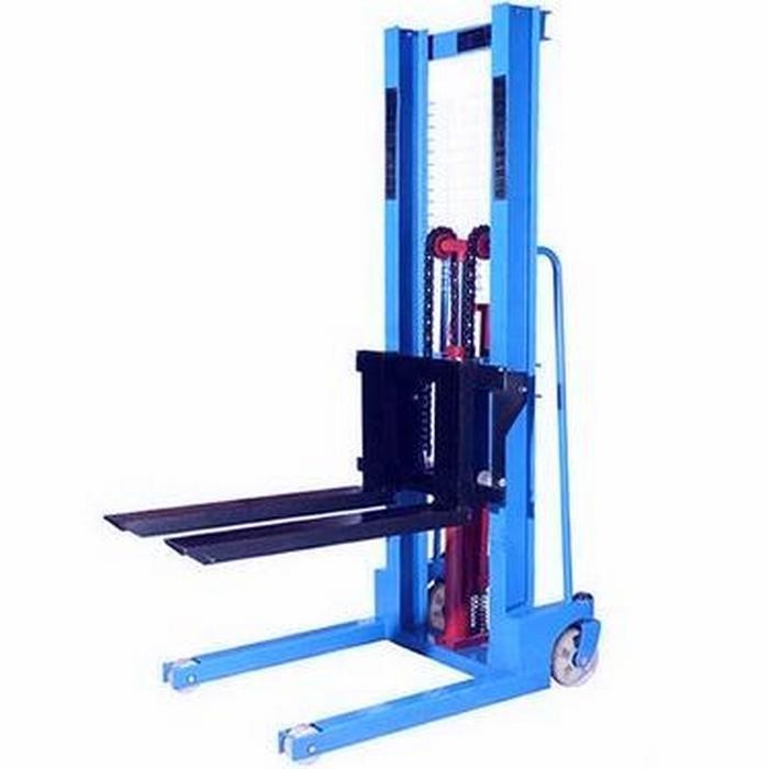TZBOT Supply hand manual stacker forklift machine elevated car 1 ton manual hydraulic forklift ...