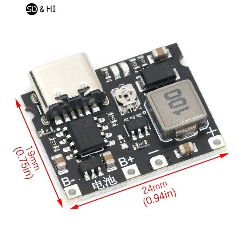 ☀3.7V to 9V 5V 2A DC-DC Step Up Boost Module 18650 Lithium Battery ...