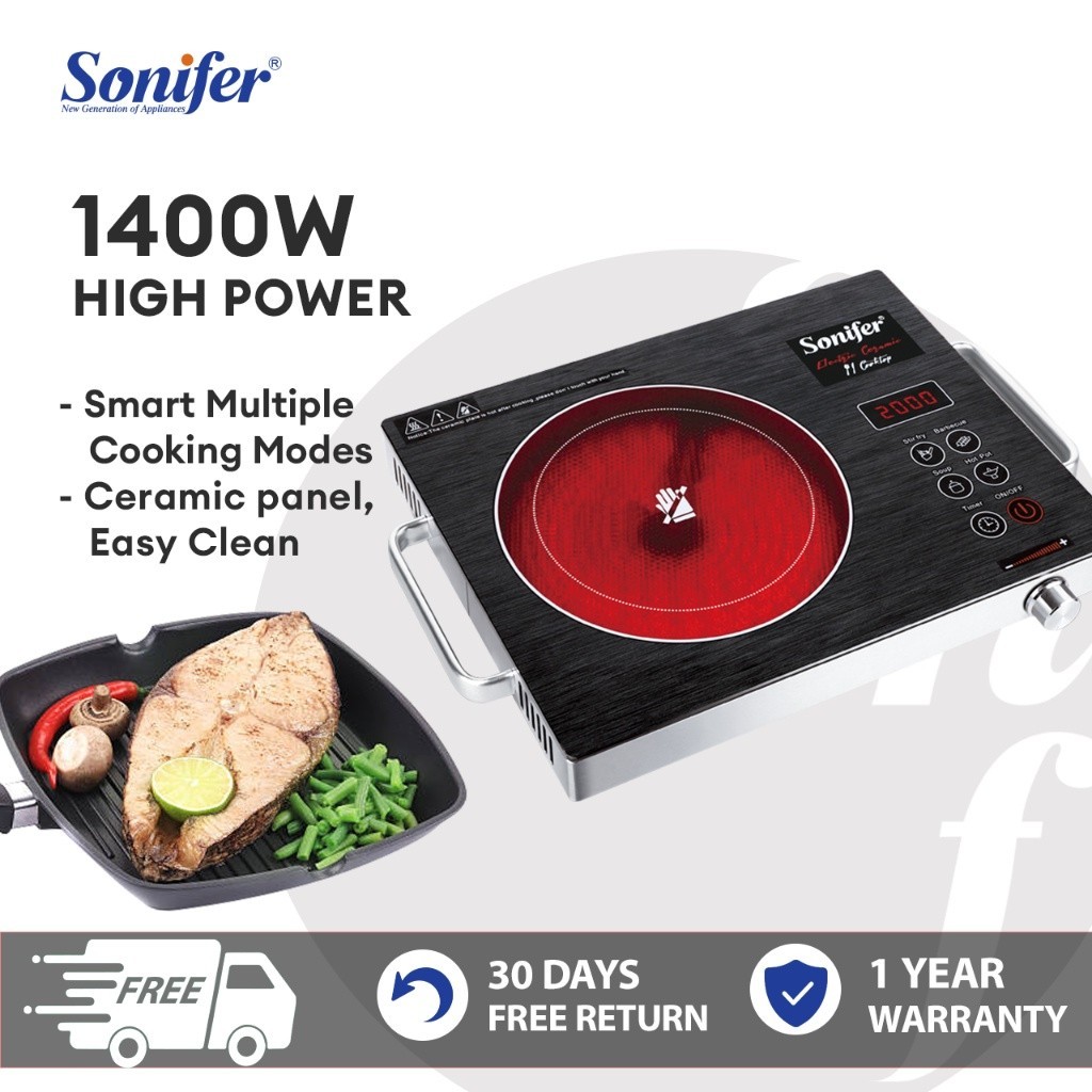 Sonifer Portable Ceramic Cooktop Countertop Burner Electric Hot Plate ...