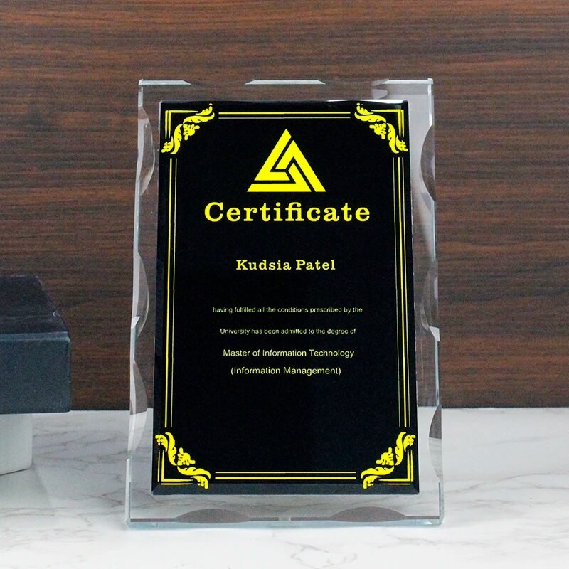 Customized Crystal Trophy Color Printing Honor Contest Awards School ...
