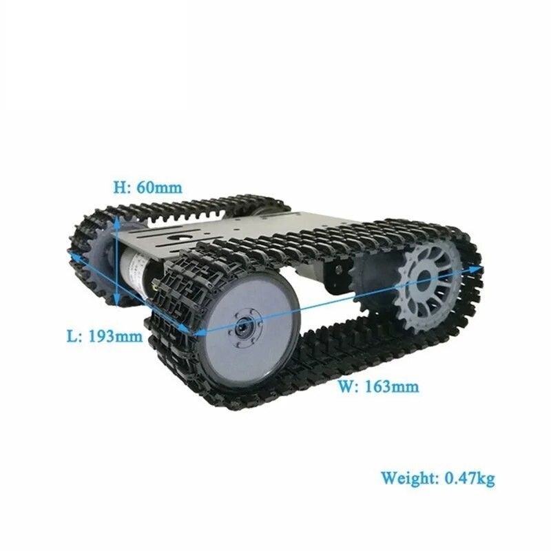 TP101 Metal Smart Crawler Robot Tank Chassis Kit With 33GB-520 12V DC ...