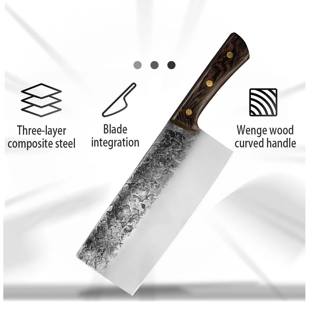 Hand Forged Cleaver Bone Cutter 8 Inch High Carbon Steel Butcher Knife ...