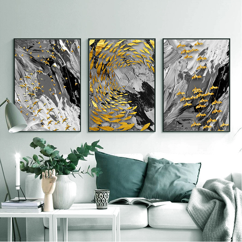 210*90cm 3pcs Set Frame Painting Wall Art Abstract Nordic Abstract ...