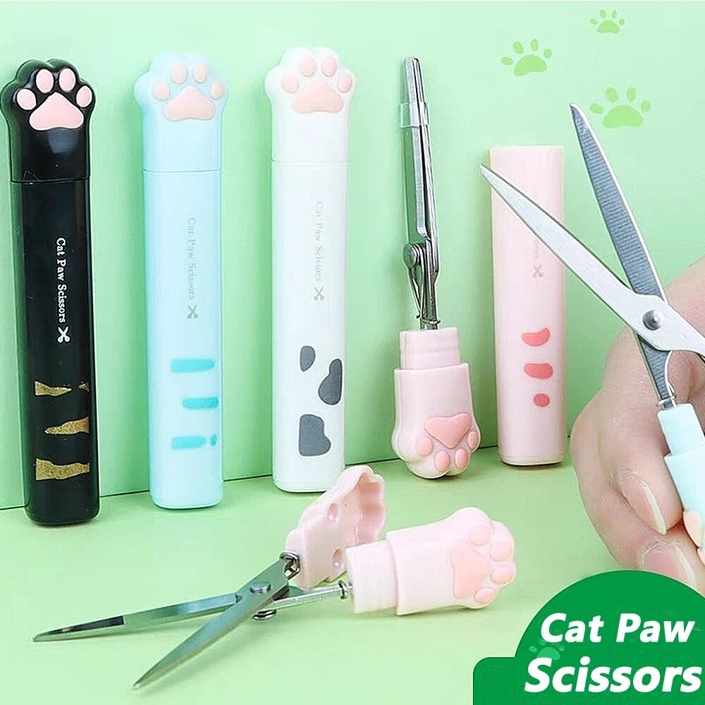 Lovely Cat Paw Shape Scissors Cartoon Mini Portable Art Scissors ...