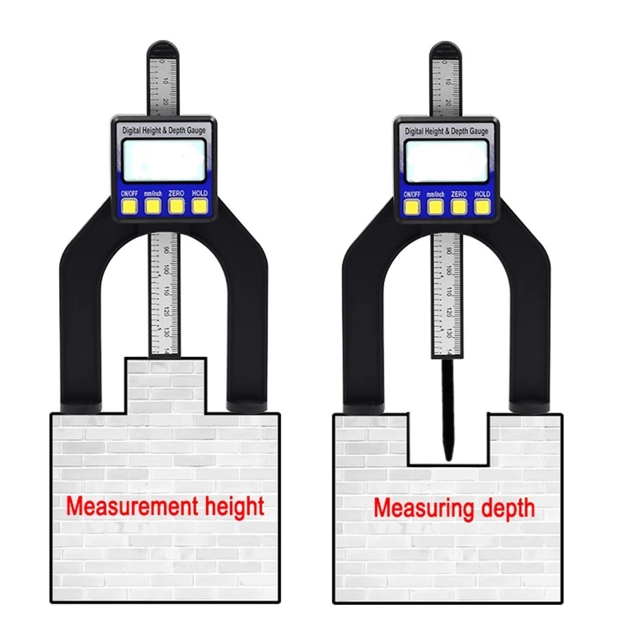 T50 0-80mm Digital Depth height gauge Caliper Digital Tread Depth Gauge ...