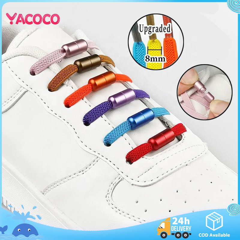 Elastic No Tie Shoelaces Shoe Laces For Kids and Adult Sneakers Quick ...