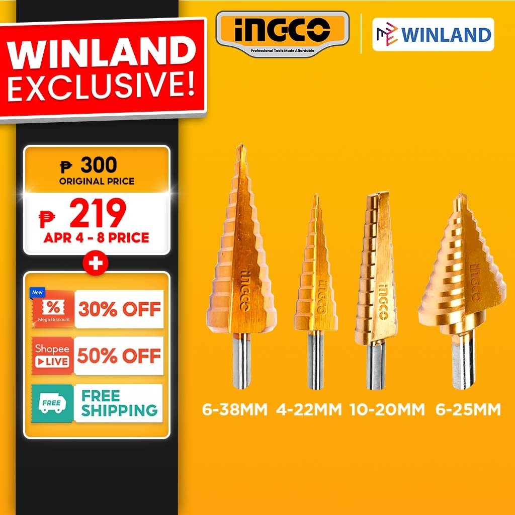 Ingco by Winland Step Drill Bit Cone Drill Bits High Speed Steel 10 ...