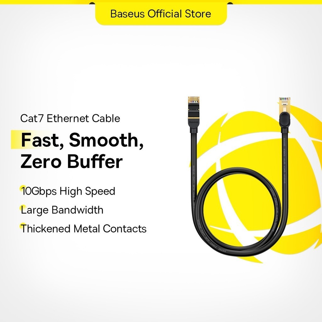 Baseus Cat7 10Gbps Ethernet Cable High Speed Lan Cable Cat 7 RJ45 Ethernet Lan Network Cable ...