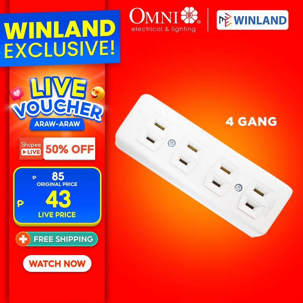 Omni by Winland 4 Gang Spring Type Outlet 10A | 250V STO-004 | Shopee ...