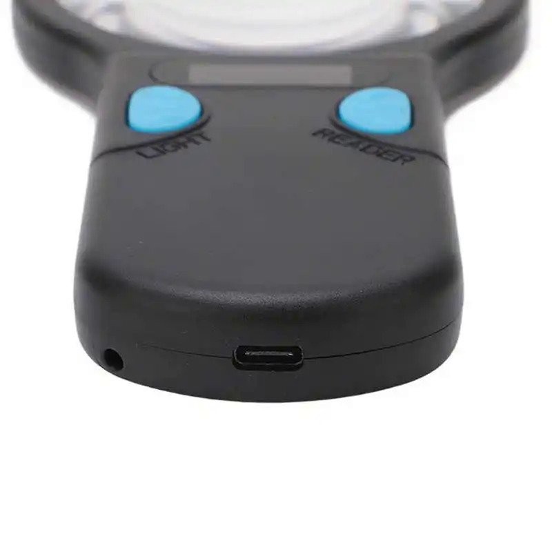 Pet Microchip Scanner with Magnifying Glass LED Light Animal RFID Chip ...