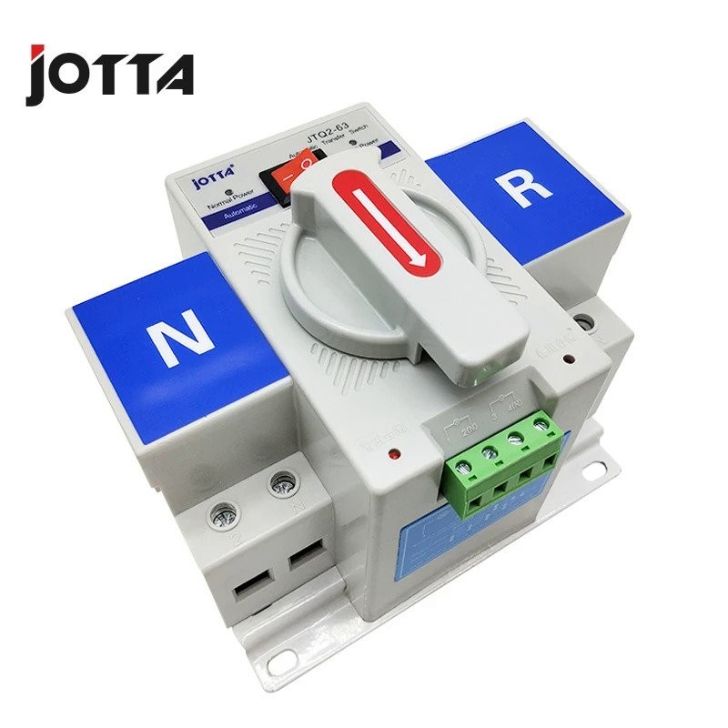 2P 63A 230V MCB type white color Dual Power Automatic transfer switch ATS Rated voltage 220V ...