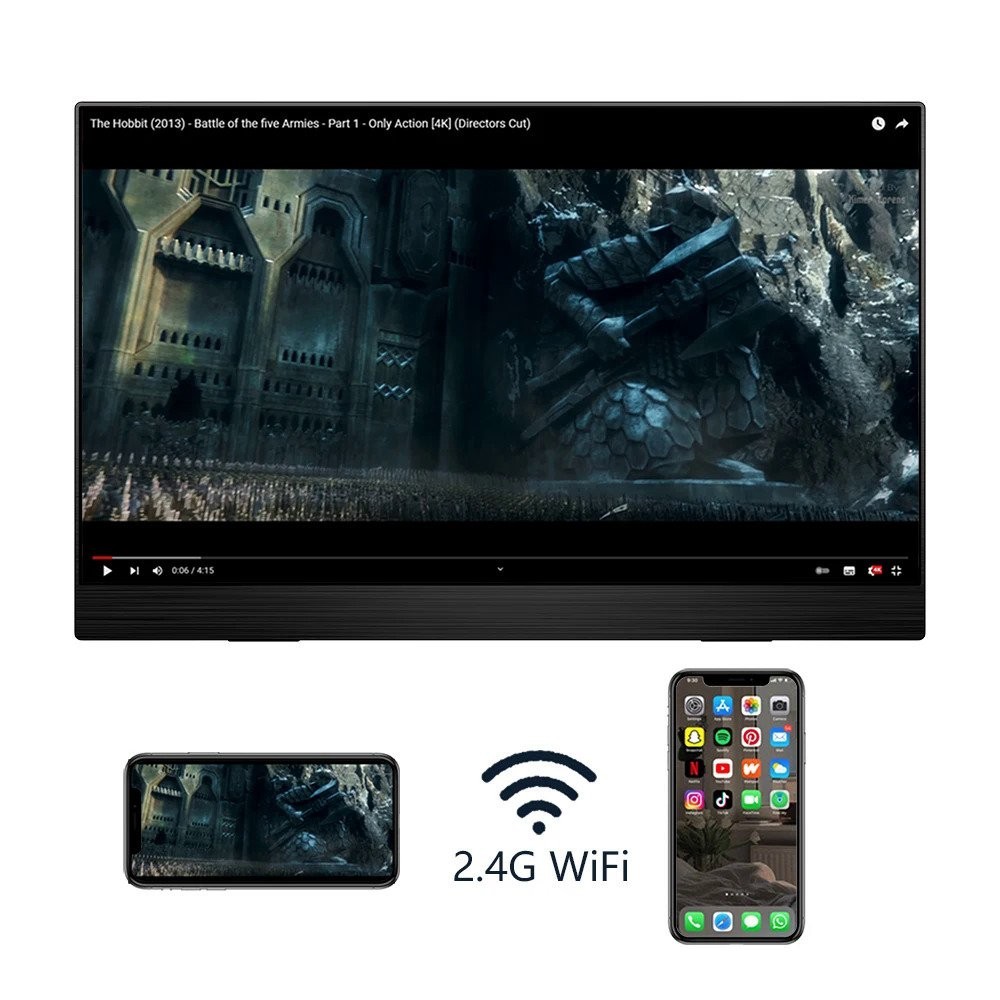 15.6 Wireless Touchscreen Smart Portable Monitor Android 9.0 IPTV APP ...