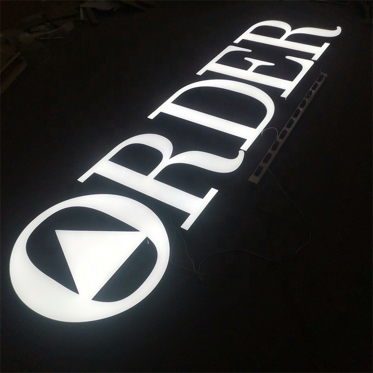 Hot Aluminum Letters Front Lit Sign Customized Logo Shop Outdoor Wall ...