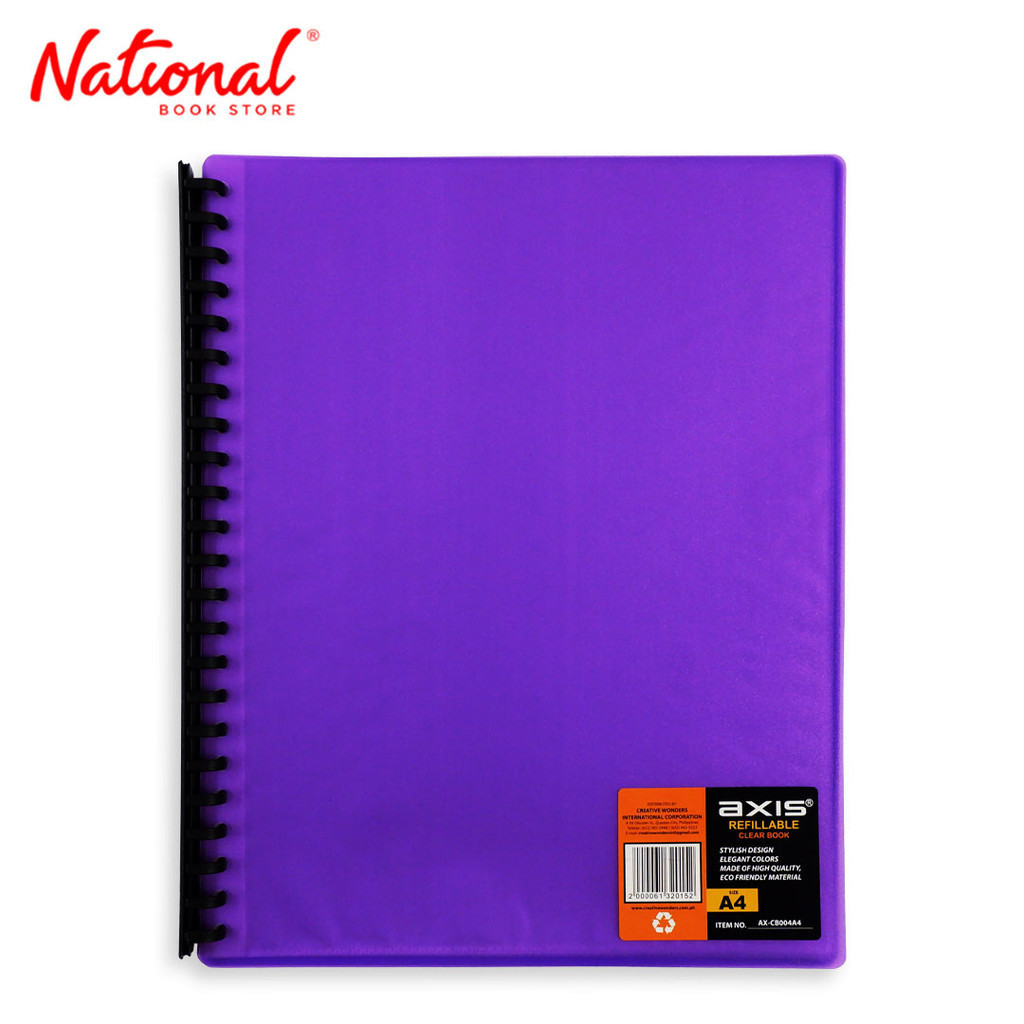 Axis Clearbook Refillable AX-CB004A4 A4 Translucent Plain - Office ...