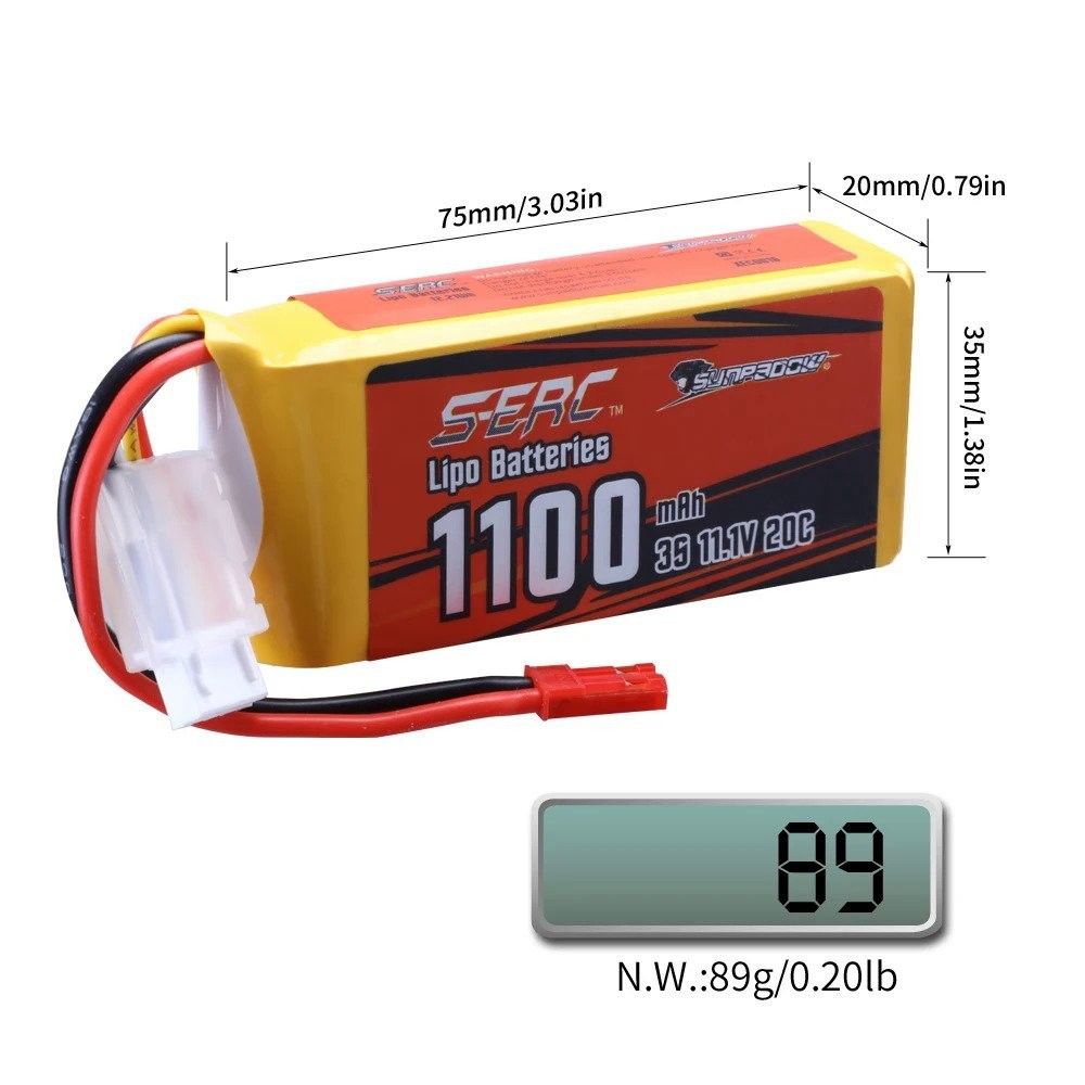 RC 3S Lipo Battery for 11.V 1100mAh 1350mAh 20C 25C 30C RC Airplane ...