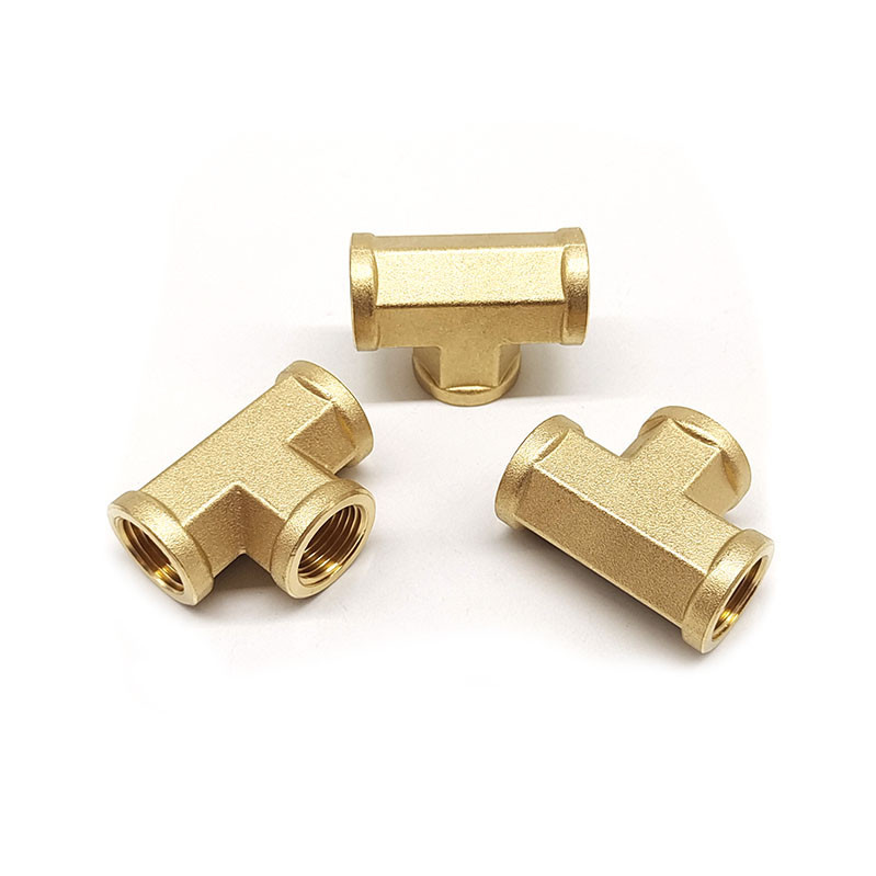 Brass Forged Pipe Fitting Tee Shaped 1/4 1/8 NPT Female NPT ...