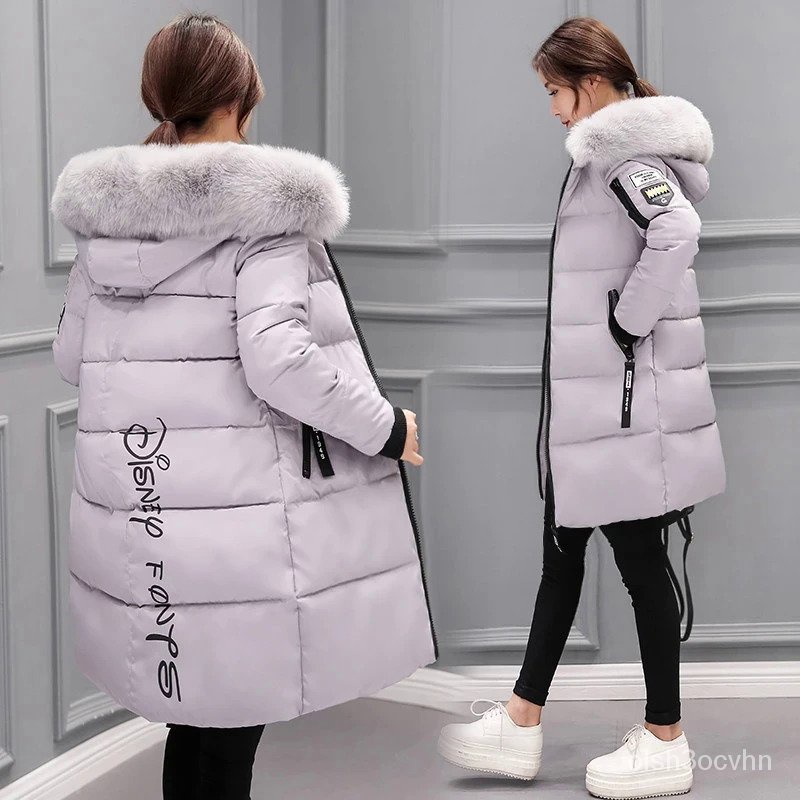 2022 Winter Jacket Women Parka Big Fur Collar Hooded Thick Warm Long