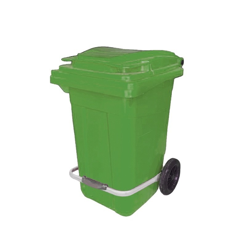 Garbage Bin Plastic 80L with Foot Pedal and Wheelie Outdoor Garden ...