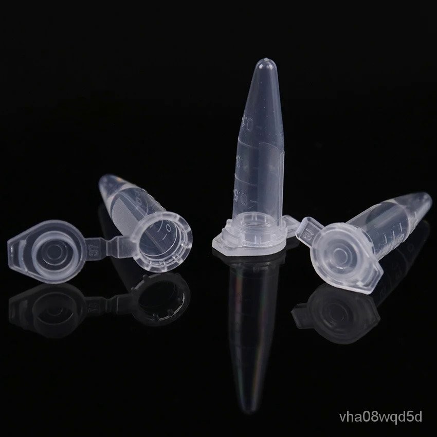 50PCS Clear Micro Test Tube Centrifuge Tubes Vial Snap Cap Container ...