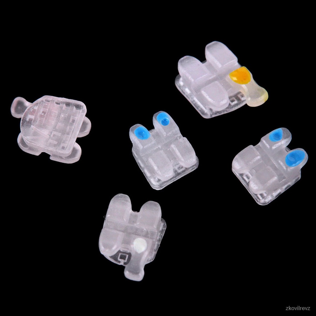 20 Pcs Dental Orthodontic Ceramic White Clear Brackets Braces Mini Roth ...