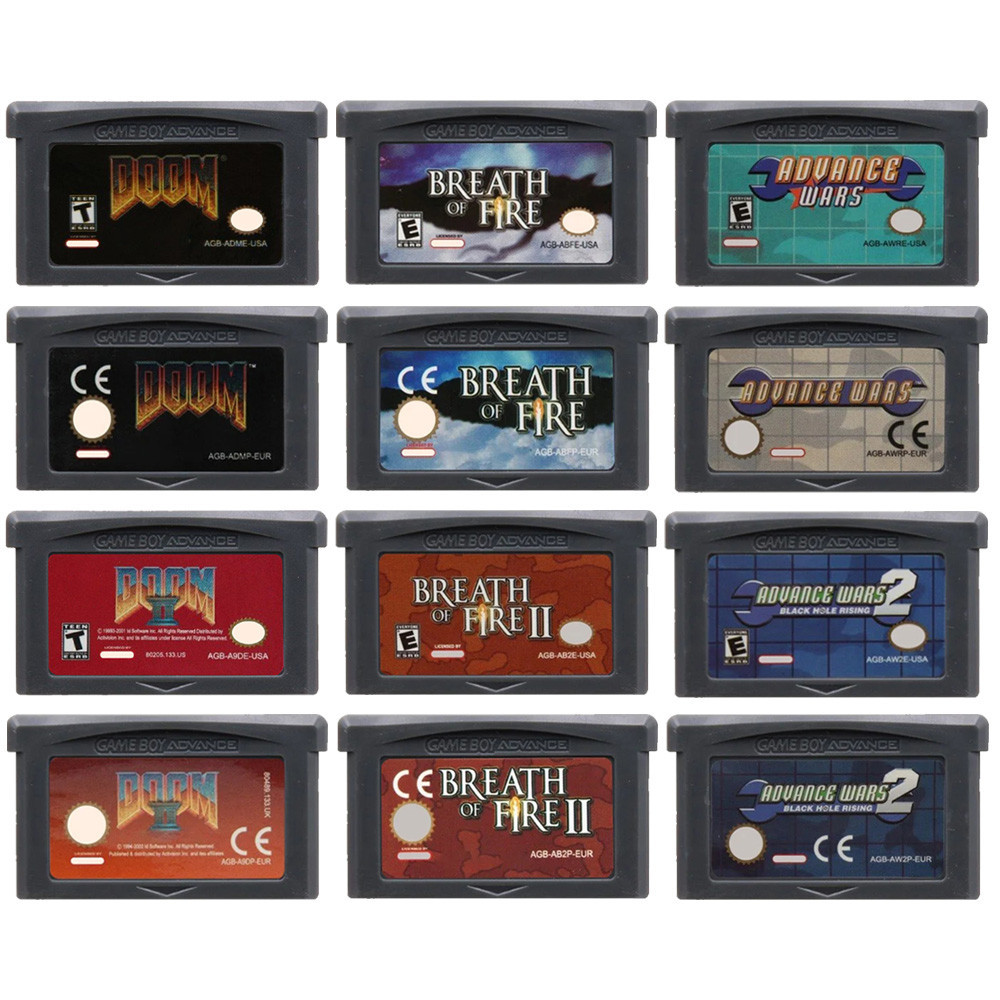 GBA Game Cartridge 32-Bit Video Game Console Card Advance Wars Breath ...