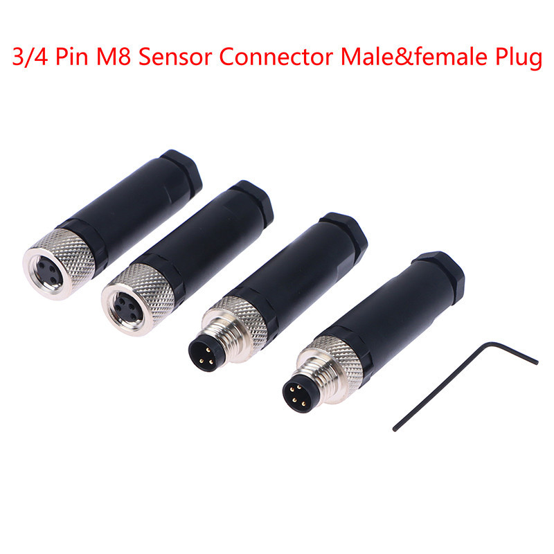 M8 Sensor Connector Waterproof Male&female Plug Screw Threaded Plug ...