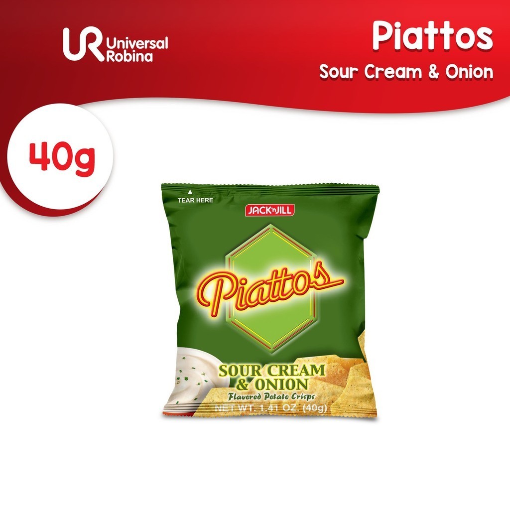 Piattos Sour Cream & Onion Flavored Potato Crisps 40g | Shopee Philippines