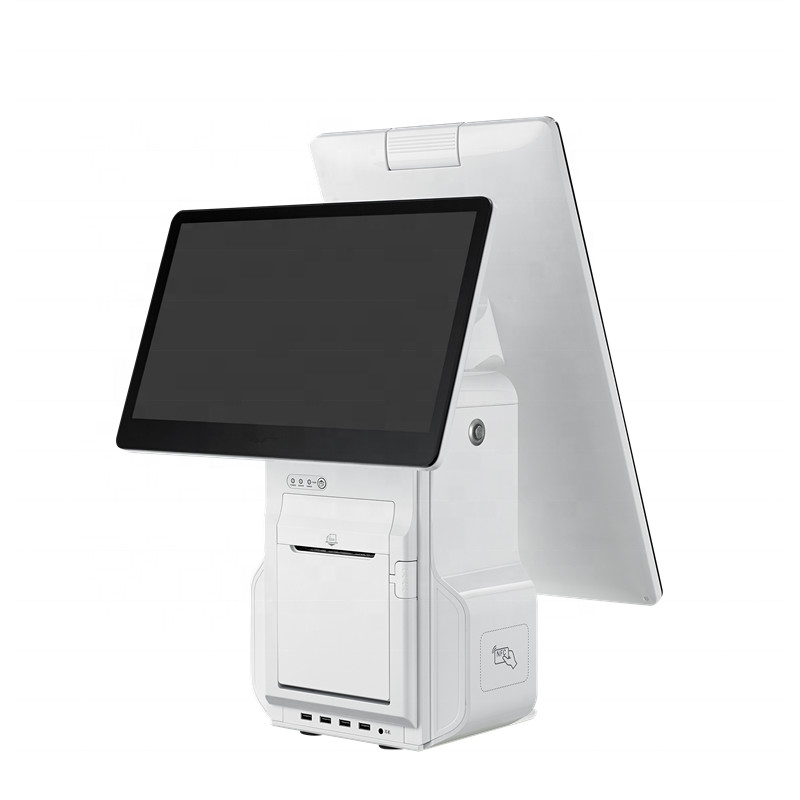 15.6" touch pos machine with barcode reader printer NFC reader all in ...