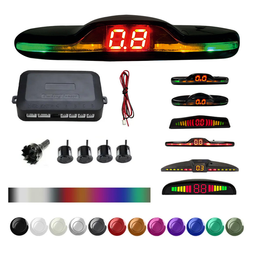 E-Too Parking Sensors System Assist Guidance Led Display With 4 Car ...