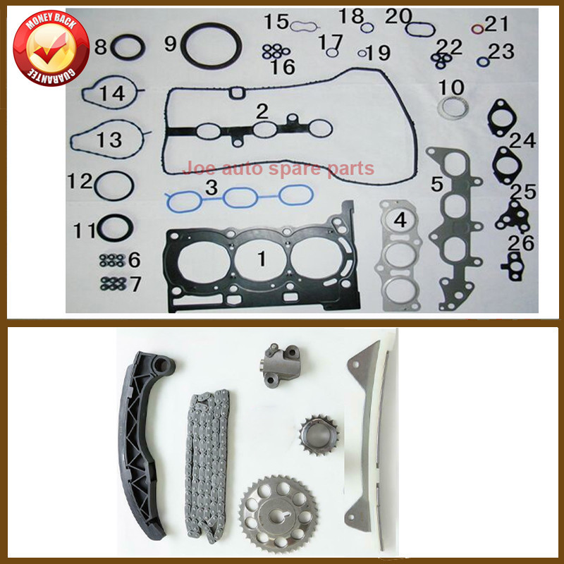 ☽1KRFE 1KR Full gasket set Timing Chain Kit for Daihatsu SIRION STORIA ...