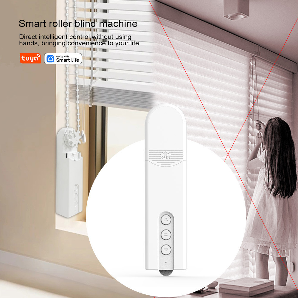 Tuya WIFI Smart Electric Blinds Use Battery Inside Bead Chain Motor ...
