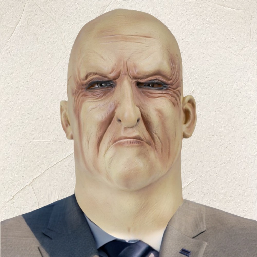 Bald Old Man Mask Realistic Halloween Gangster Mafia Dress Party ...