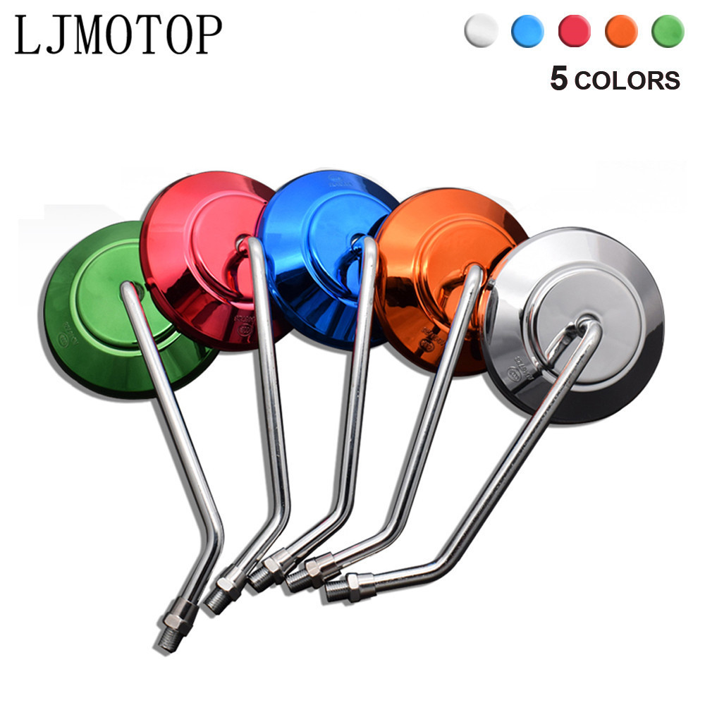 One Pair Circle Motorcycle Mirror Rear View Mirrors For Motorcycles E ...