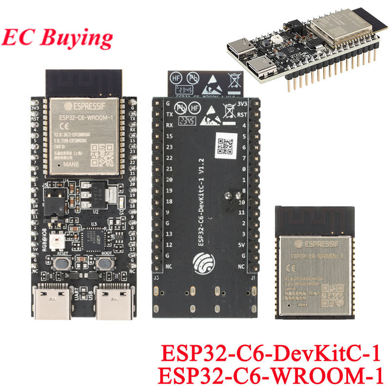 ESP32-C6-DevKitC-1 ESP32-C6 ESP32-C6-WROOM-1WiFi Development Moard Wi-Fi 6 BLE 5 Zigbee 3.0 ...