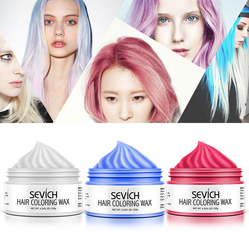 Sevich 10 Colors Temporary Hair Color Wax 120g One-time Molding Paste ...