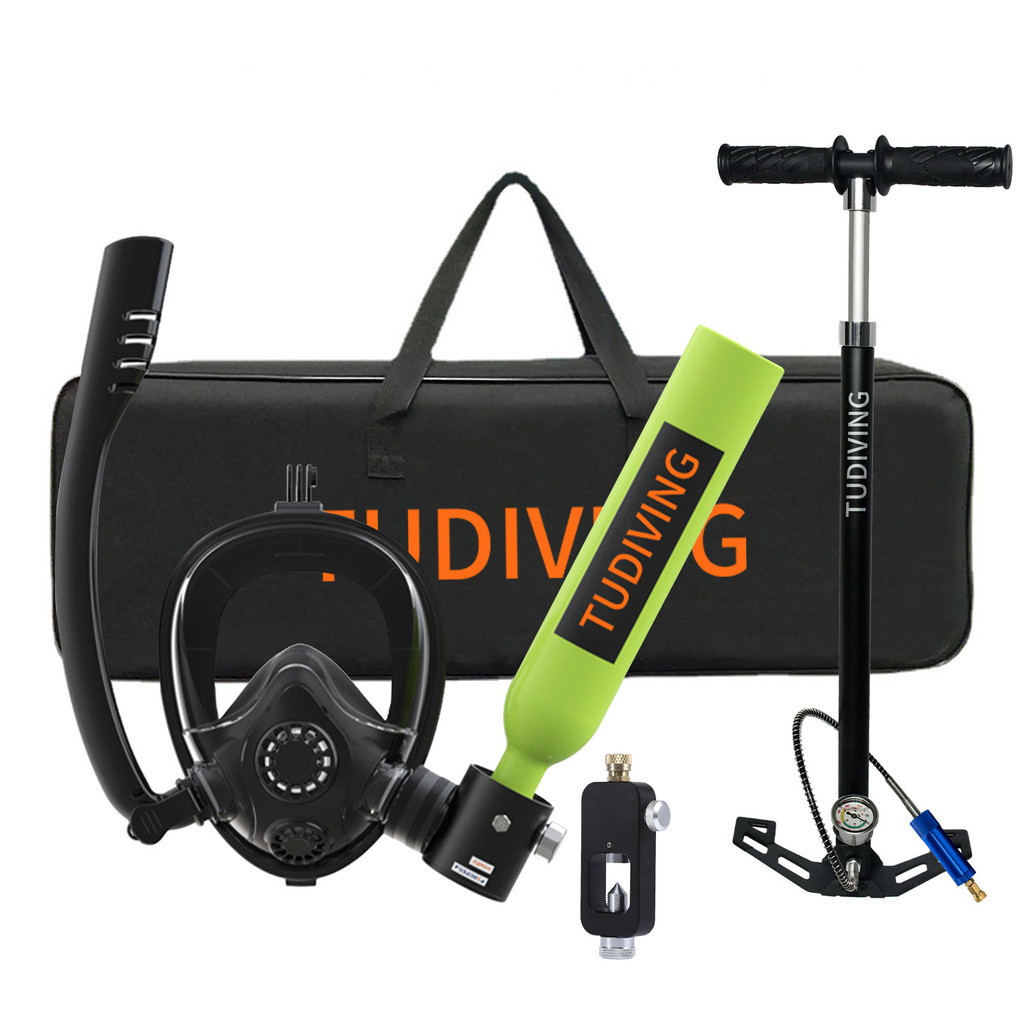 TUDIVING-0.5L Scuba Diving Tank Set,Mini Oxygen Cylinder with Full Face ...