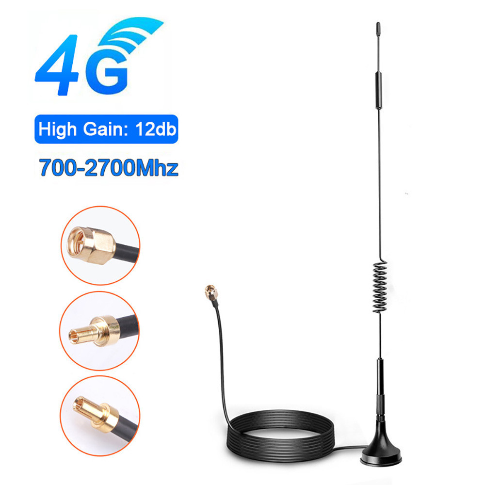 High Gain 12dBi 2G 3G 4G Antenna TS9 CRC9 SMA Male Connector 700 ...