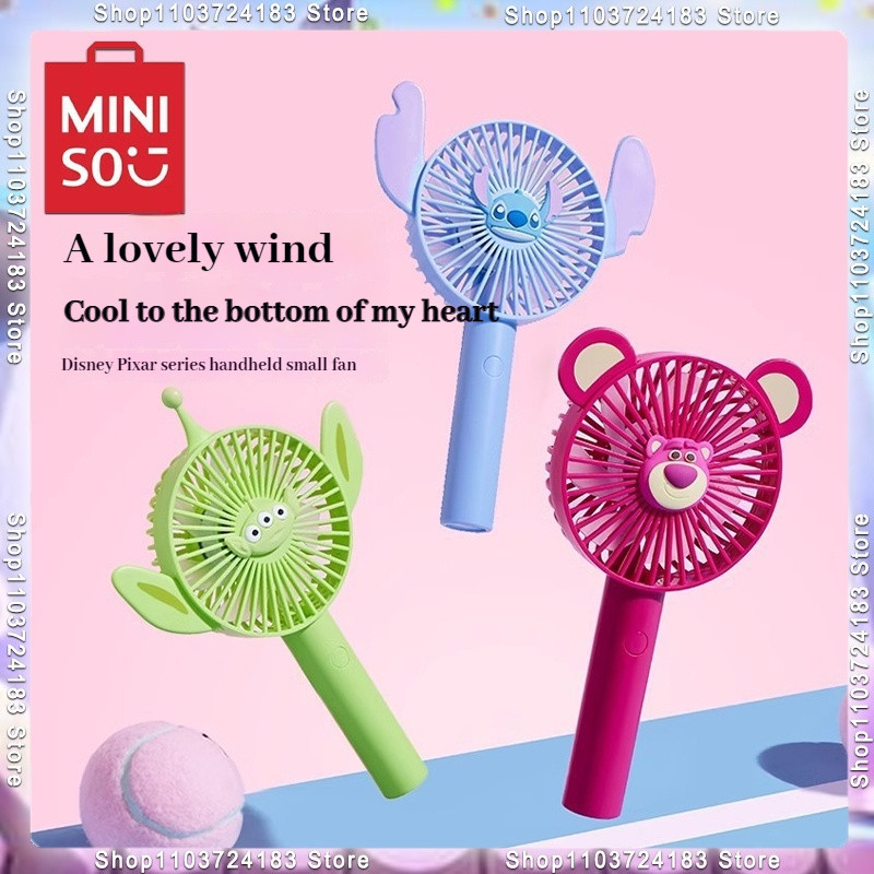 Miniso Disney Stitch Desktop Handheld Mini Fan Lotso Three Eyes Silent ...