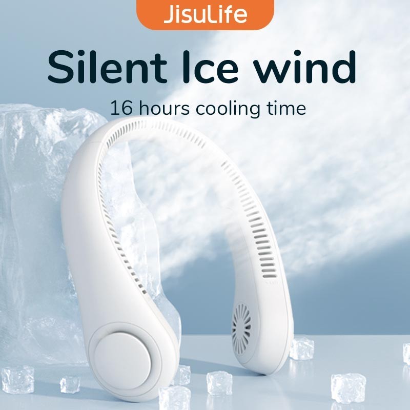JISULIFE Portable Neck Fan 78 Air outlet Provide Cooling Wind 4000 mAh ...