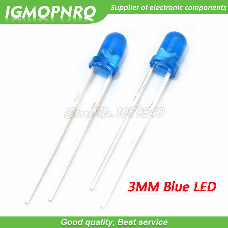 ๑100pcs Blue light-emitting diodes Blue turn Blue 3mm led IGMOPNRQ 0 ...