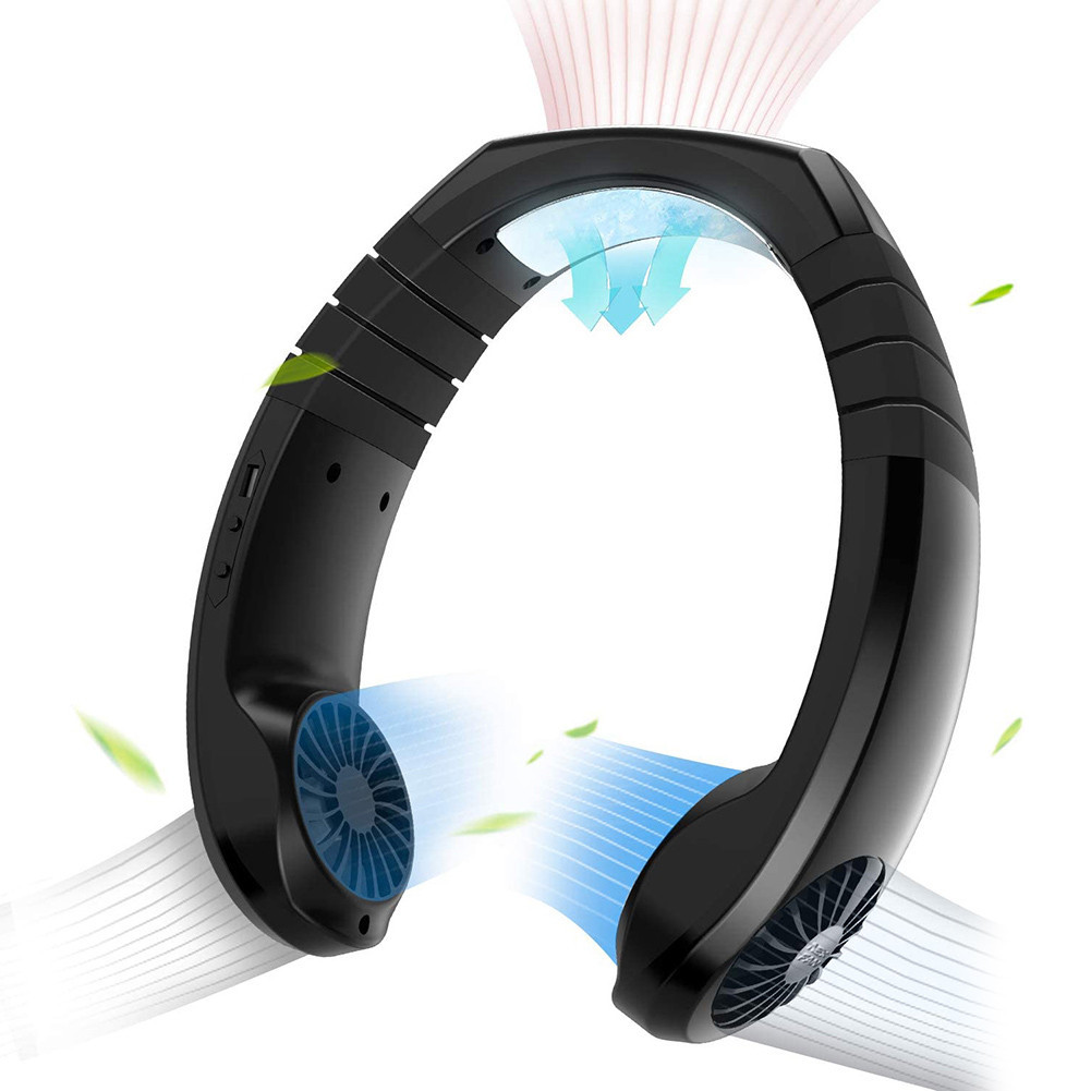 Personal Air Conditioner Neck Fan Cooler,Portable Smart Dual Effect ...